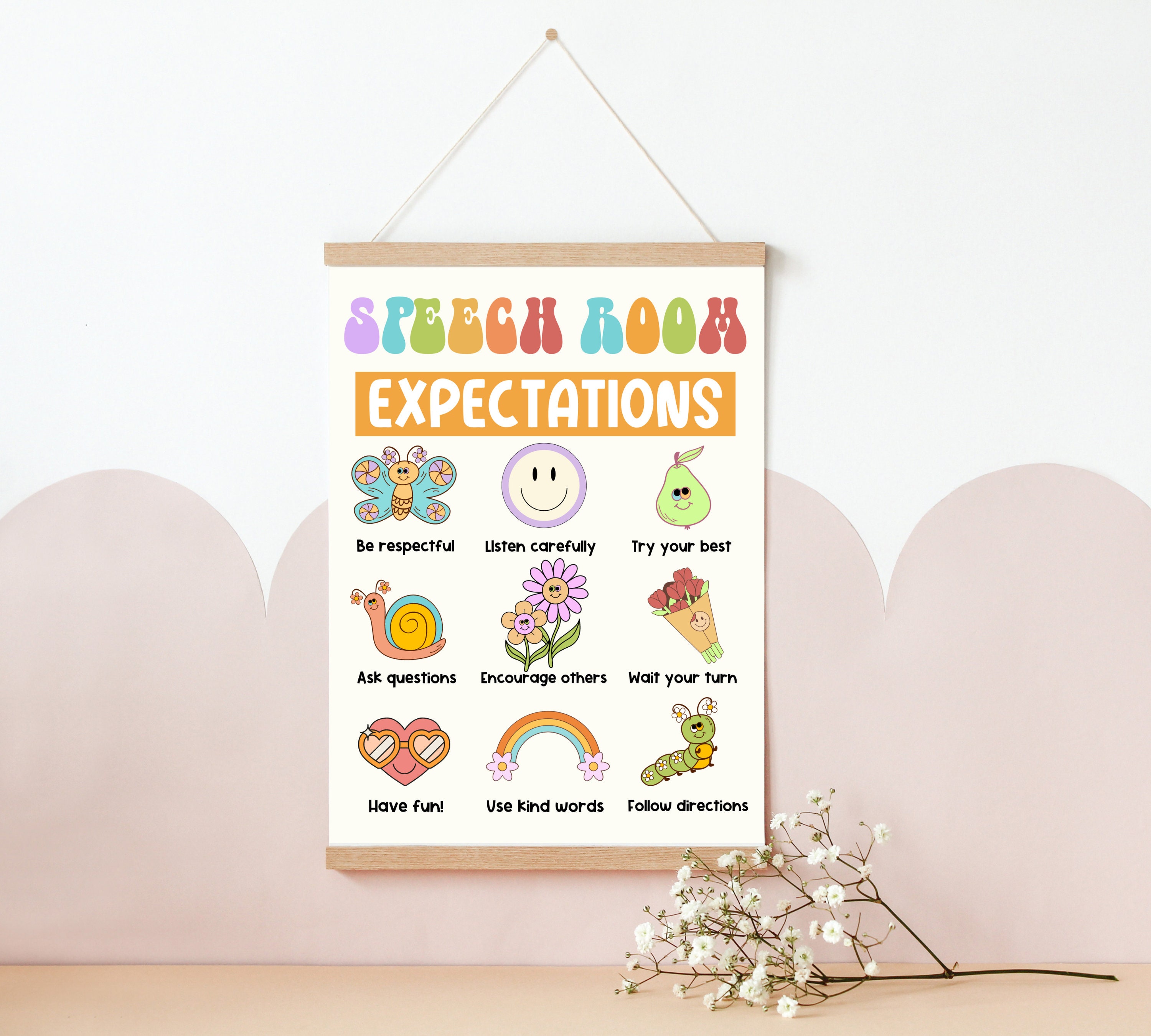 Groovy Speech Therapy Bundle, Speech Therapy Room Decor, SLP Posters ...