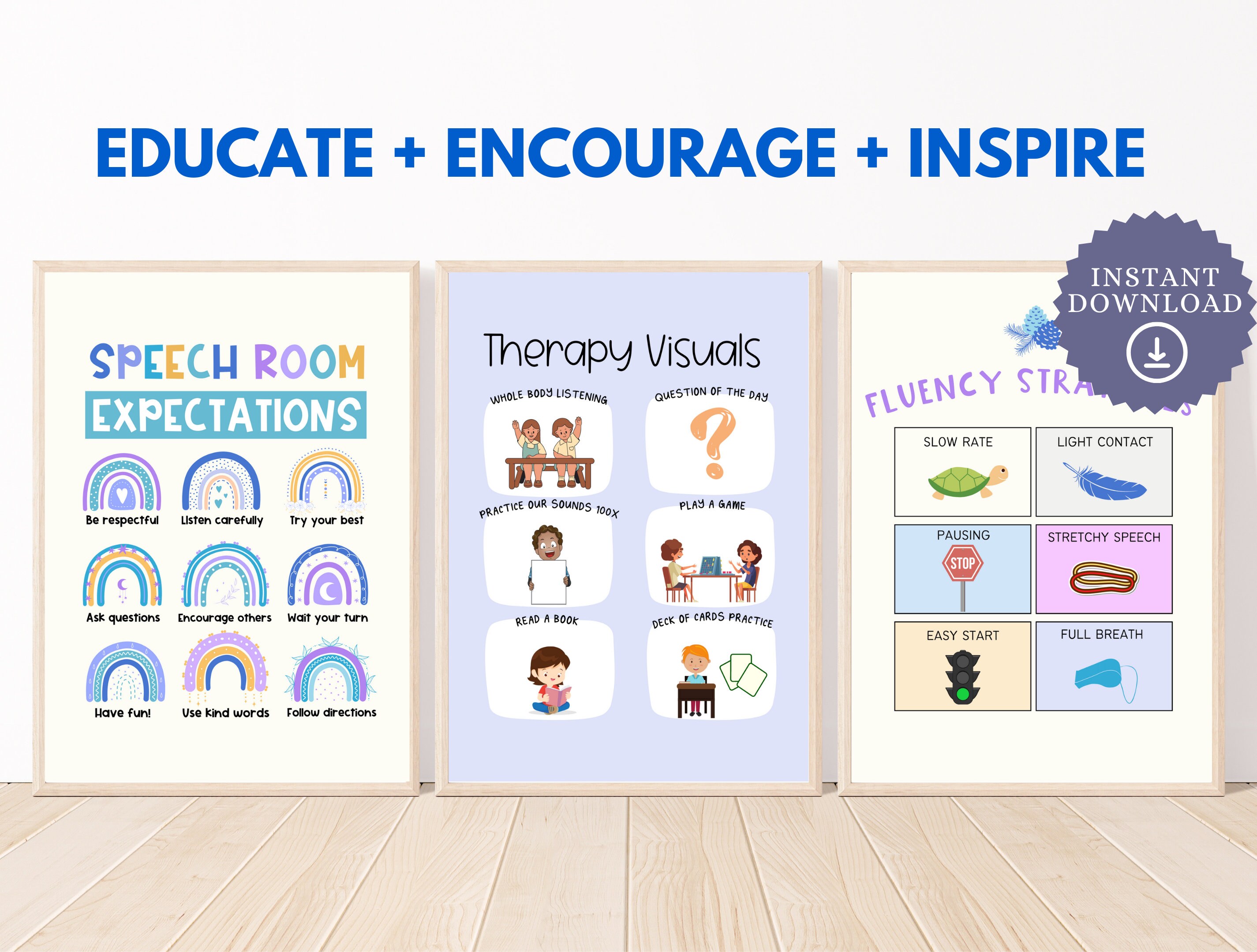 Speech Therapy Room Decor, Set of 10, Speech Posters, SLP Office ...
