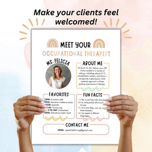Meet the Occupational Therapist, Meet the OT Template, Canva Editable ...
