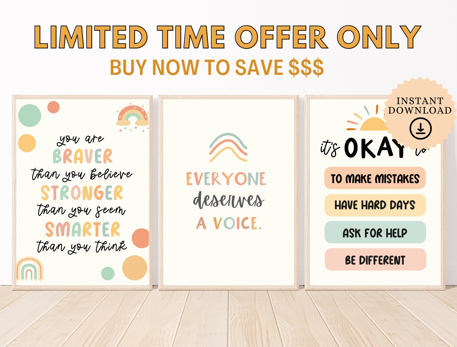 Pastel Rainbow Speech Poster Bundle, Speech and Language Poster Bundle ...