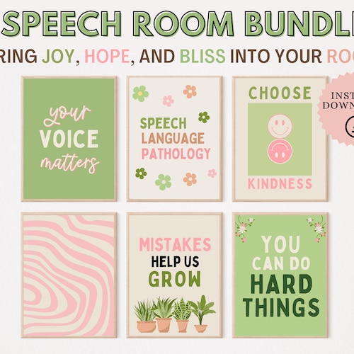 Speech Therapy Wall Decor Bundle Set of 4 Speech Room Decor - Etsy