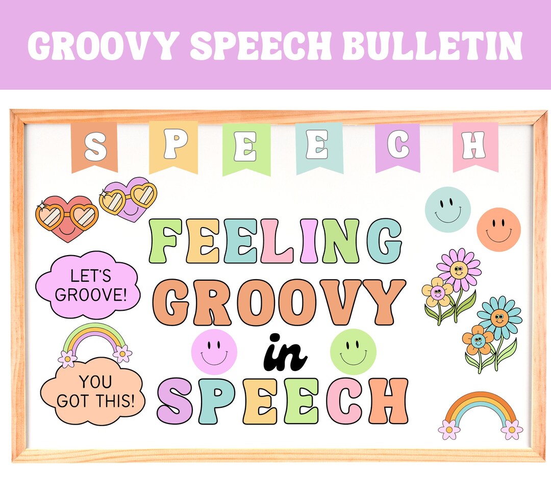 Groovy Speech Bulletin Board, Speech Bulletin Board Kit, Printable ...