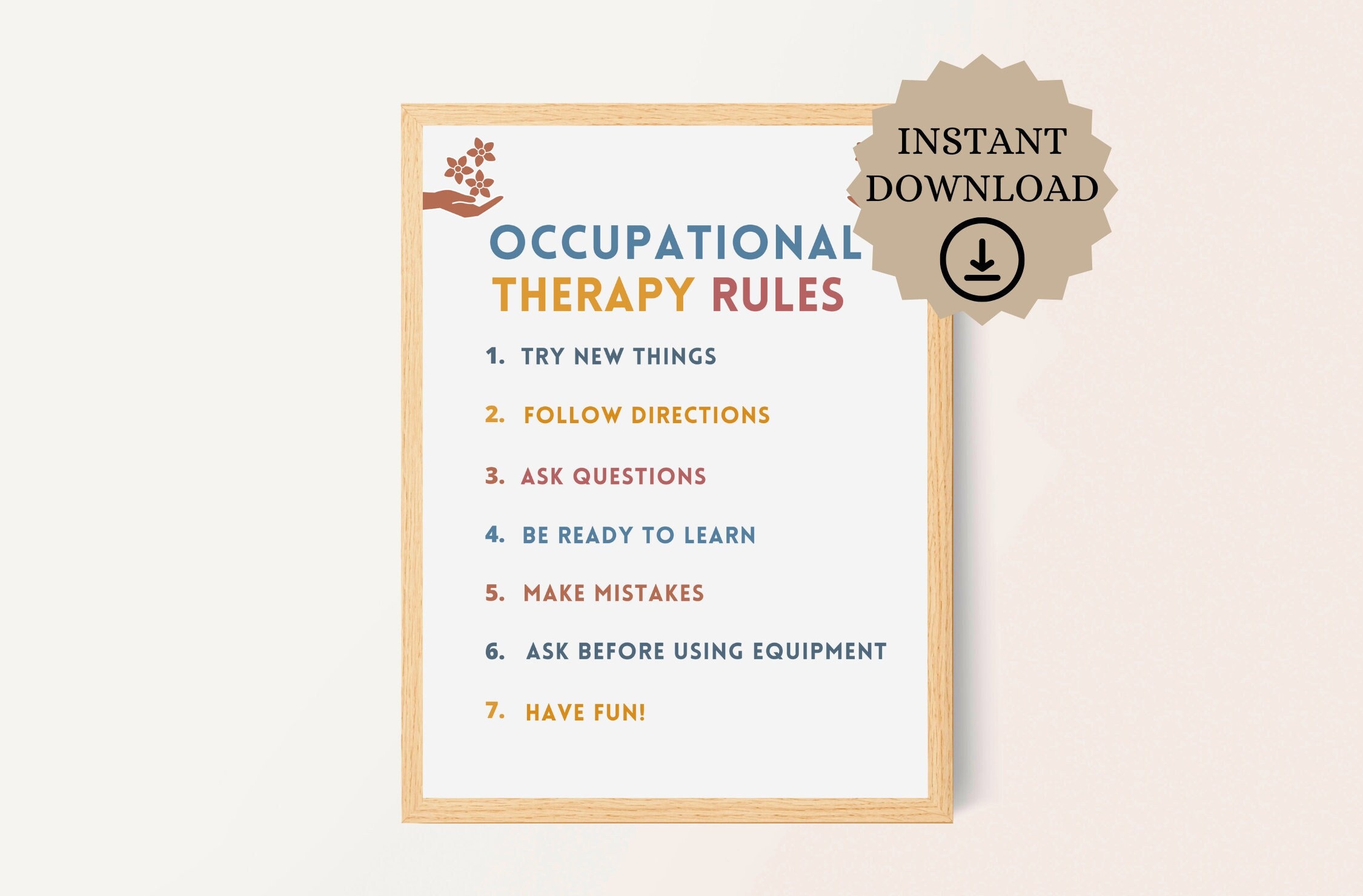 OT Room Expectations, Occupational Therapy Poster, Digital OT Print ...