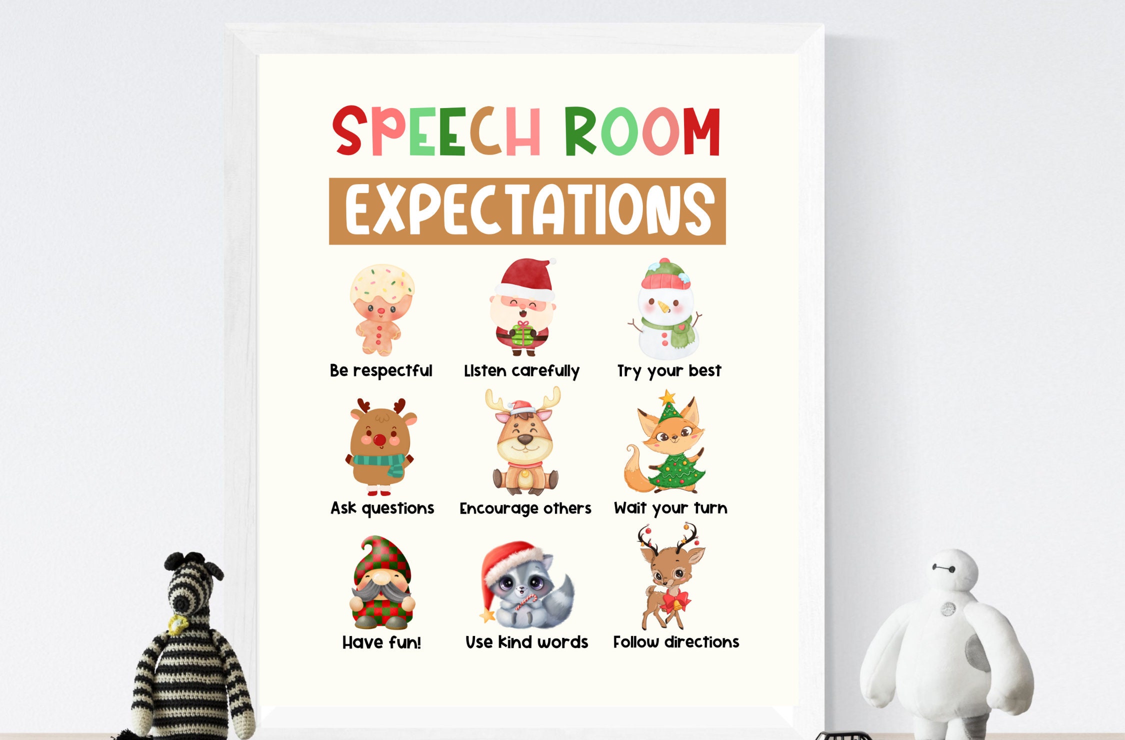 Speech Room Expectations Sign: Christmas Speech Therapy Decor, SLP ...