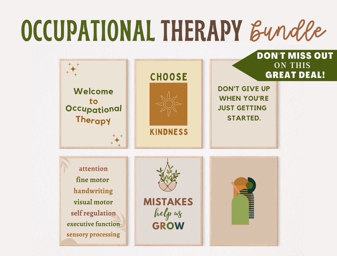 Occupational Therapy Boho Poster Bundle, Set of 6, Occupational Therapy ...