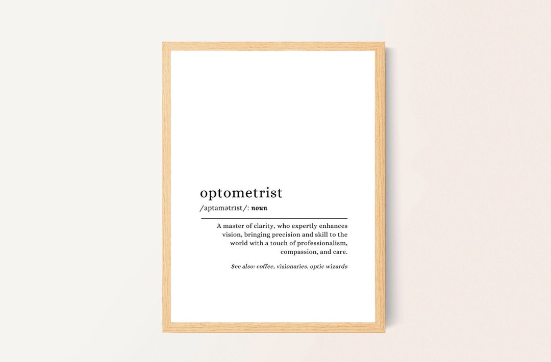 Optometrist Definition Print, Optometrist Definition Gift, Printable ...