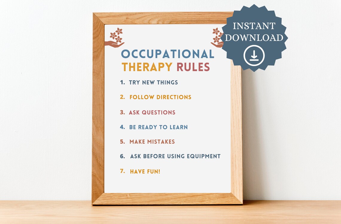 OT Room Expectations, Occupational Therapy Poster, Digital OT Print ...