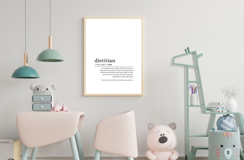 Dietitian Definition Print, Dietitian Gift, Dietitian Digital Poster ...