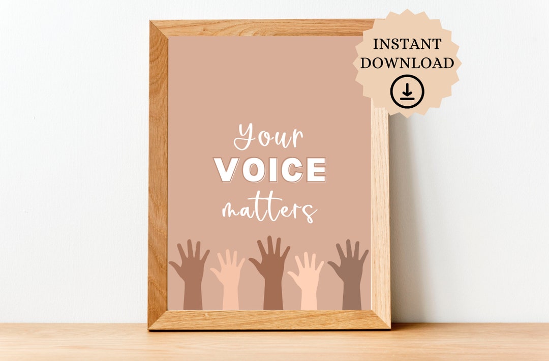 Speech Room Sign Digital Print, Boho Your Voice Matters, Inclusivity ...