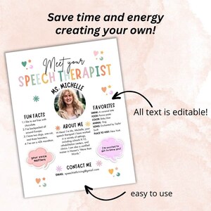 Colorful Meet the SLP Canva Template, Canva Editable Template ...