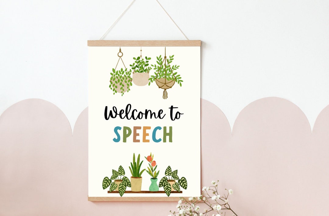 Welcome to Speech Poster, Plant Themed Speech Therapy, Speech Room ...
