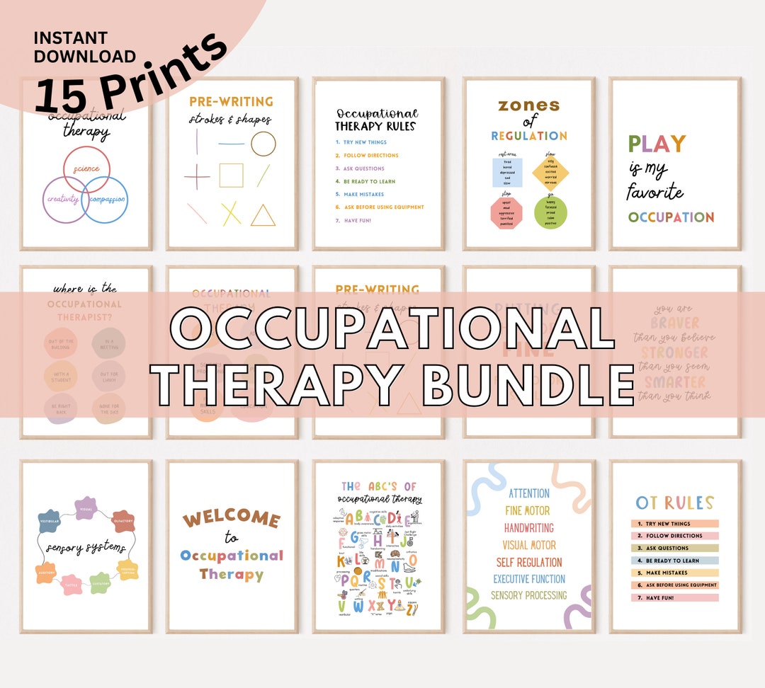 Occupational Therapy Posters Bundle, Set of 15, Occupational Therapy ...