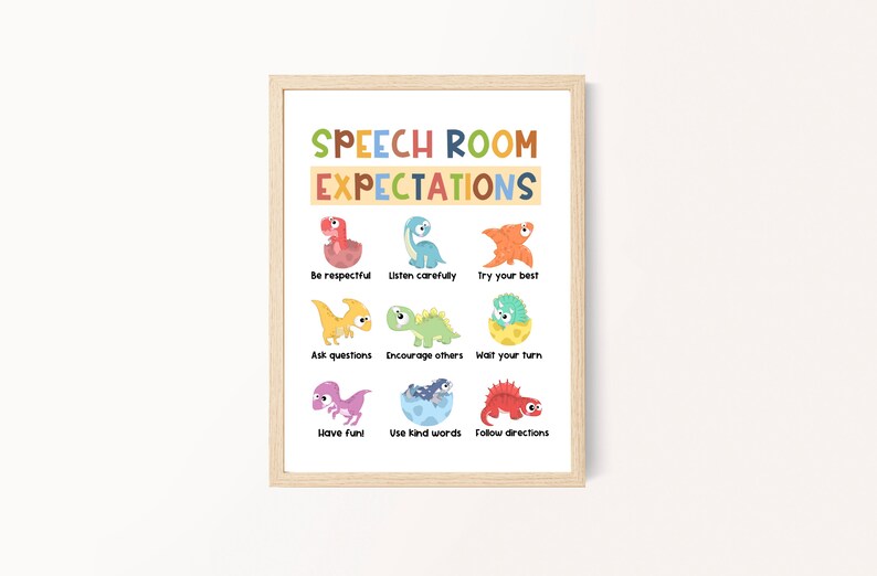 Dinosaur Speech Room Expectations Speech Therapy Expectations - Etsy