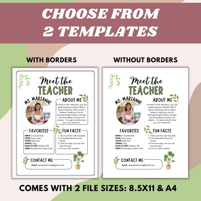 Boho Themed Meet the Teacher, Teacher Template, Editable Meet the ...