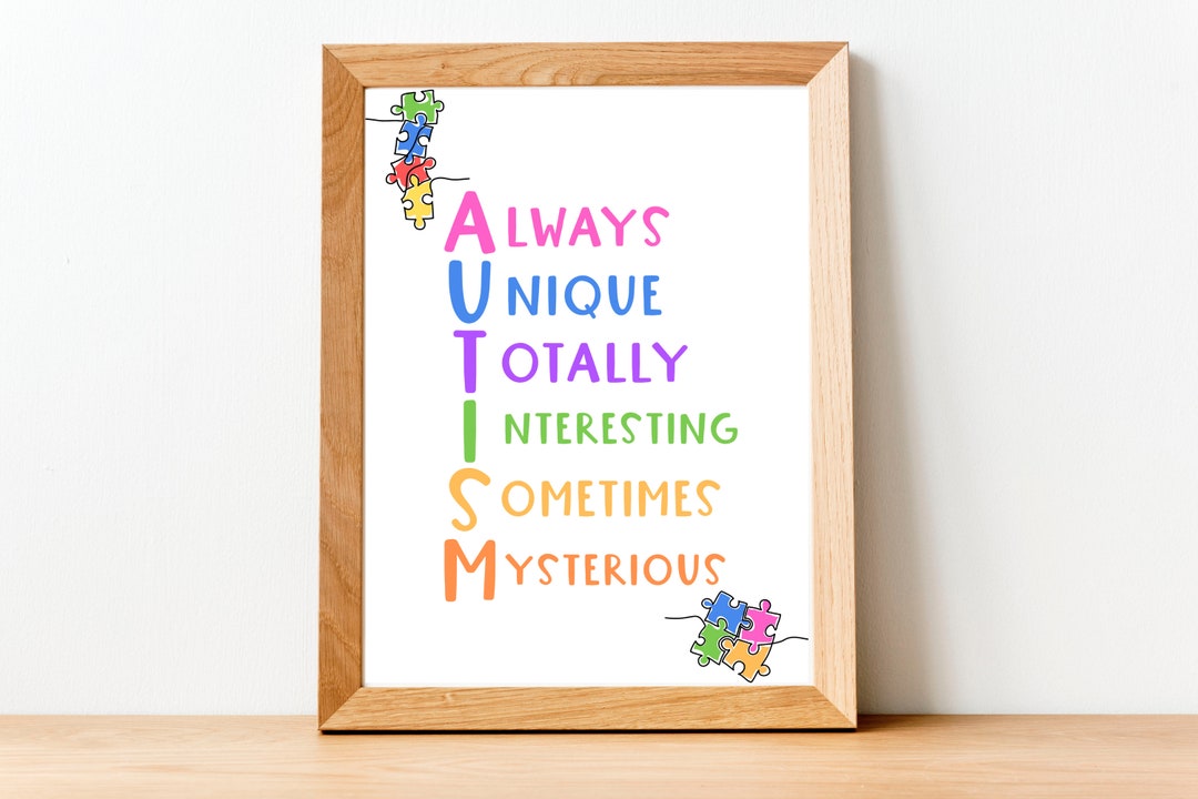 Autism Awareness Poster, Digital Autism Poster, Autism Autism Poster ...