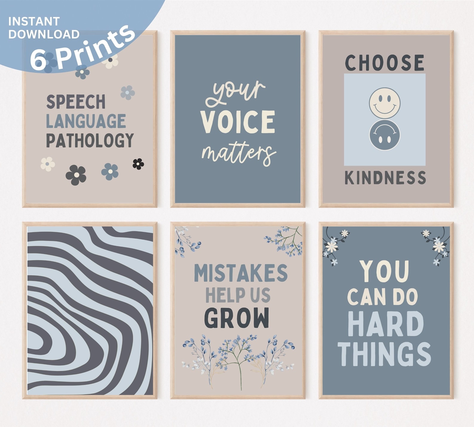 Gray Boho Speech Room Decor Bundle, Set of 6, SLP Posters, Speech ...
