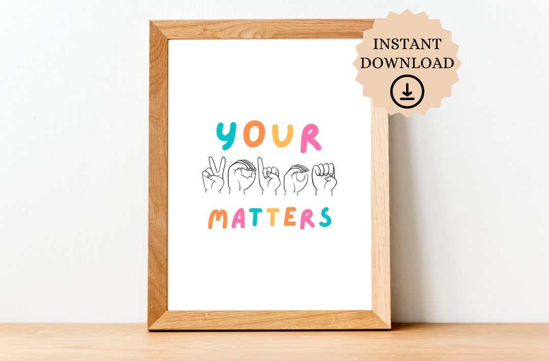 Your Voice Matters Poster, Speech Therapy Poster, Sign Language Poster ...