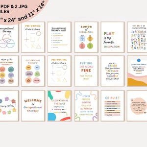 Occupational Therapy Posters, Set of 18, Occupational Therapy Bundle ...