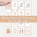 Boho Speech Therapy Decor Bundle, Set of 16, Printable Speech Room ...