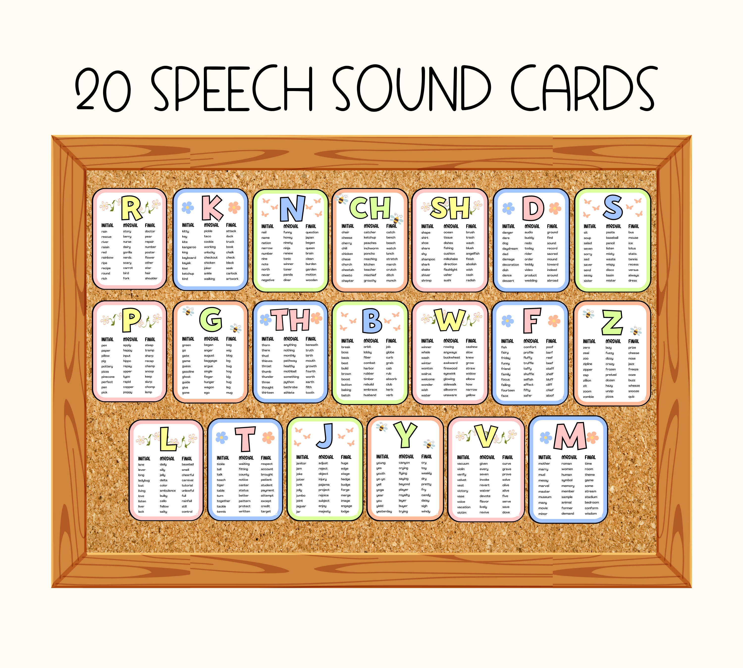Spring Speech Sound Cards, Speech Classroom Decor, Speech Therapy ...