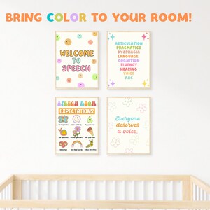 Groovy Speech Therapy Bundle, Speech Therapy Room Decor, SLP Posters ...