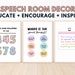 Pastel Speech Therapy Decor, Set of 6, Speech Classroom Decor, Speech ...