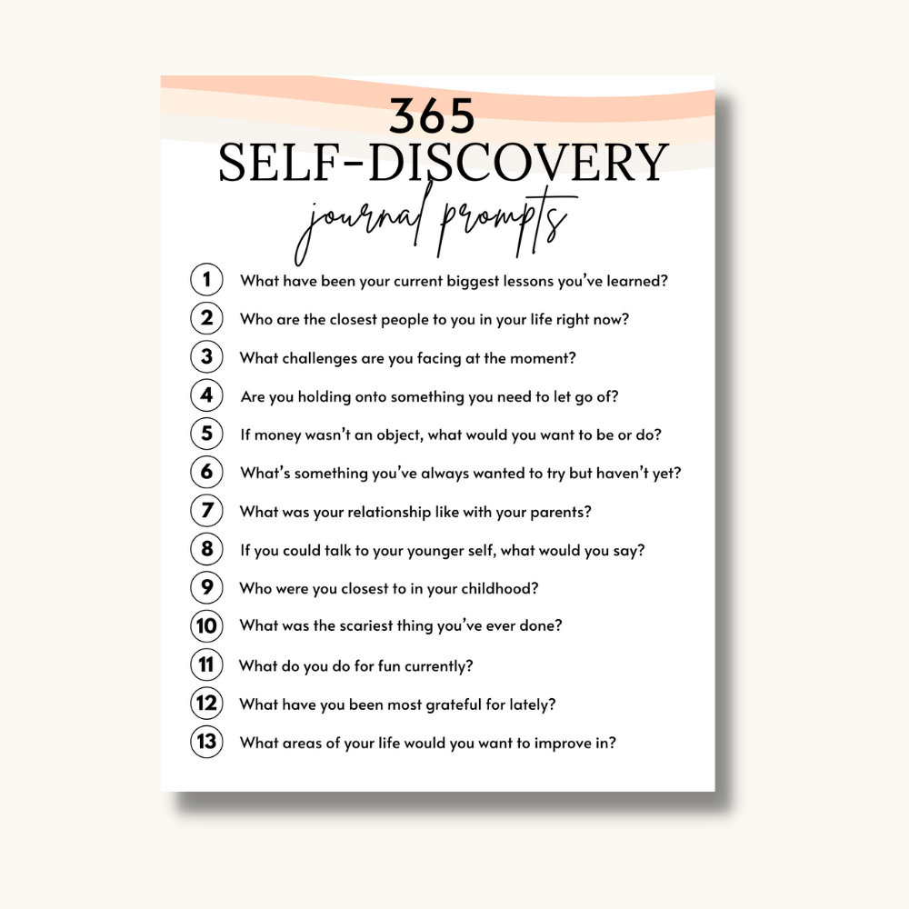 365 Self-discovery Journal Prompts Printable, Shadow Work Journaling ...