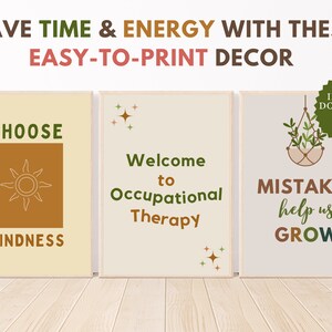Occupational Therapy Boho Poster Bundle, Set of 6, Occupational Therapy ...