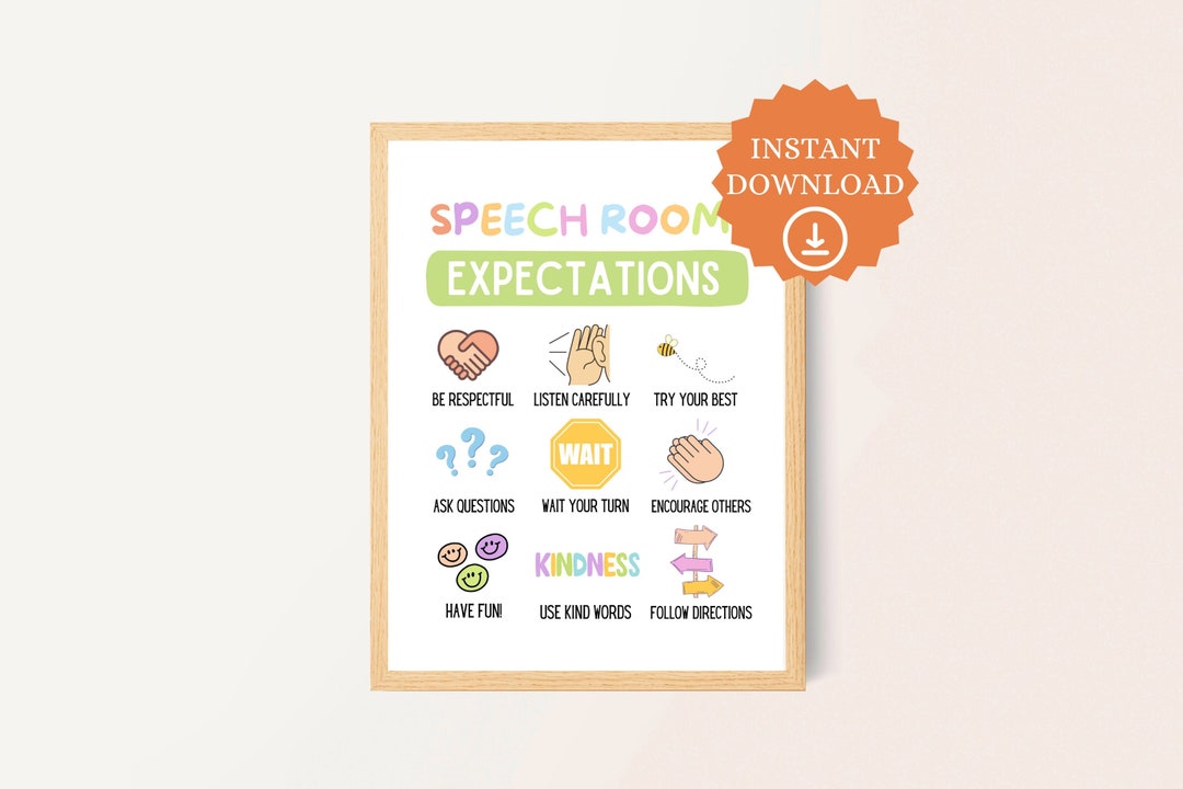 Spring Speech Room Expectations, Spring Speech Poster, Speech Therapy ...