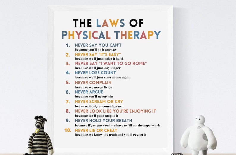 Physical Therapy Poster the Laws of Physical Therapy - Etsy