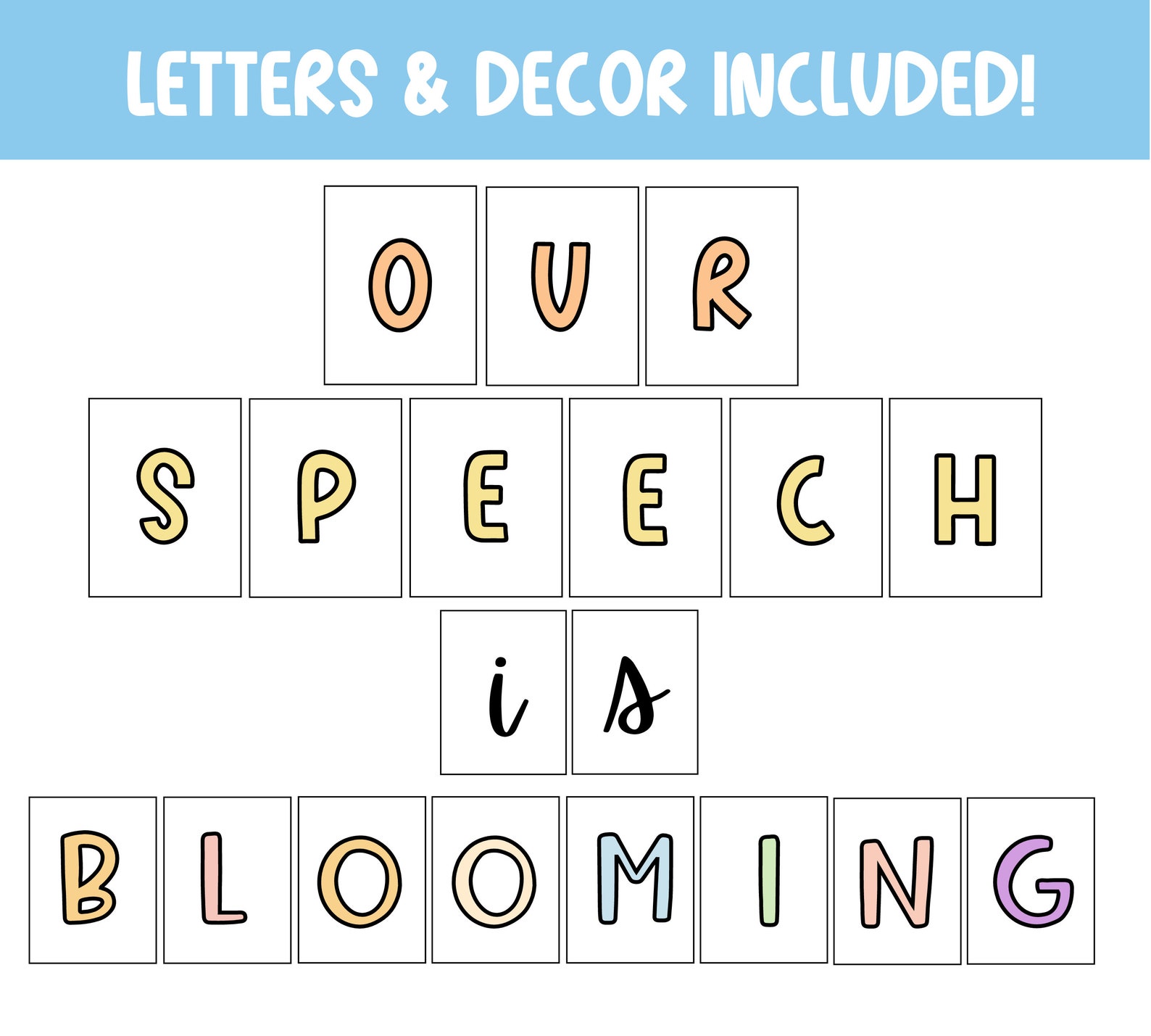 Speech Room Decor Spring Speech Bulletin Board Kit: Blossoming Theme ...