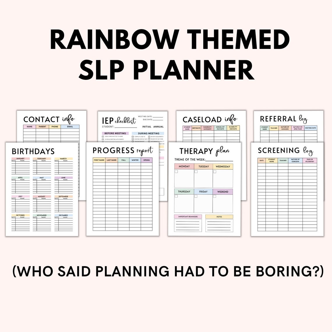 Speech Therapy Planner Speech Planner IEP Planner SLP - Etsy