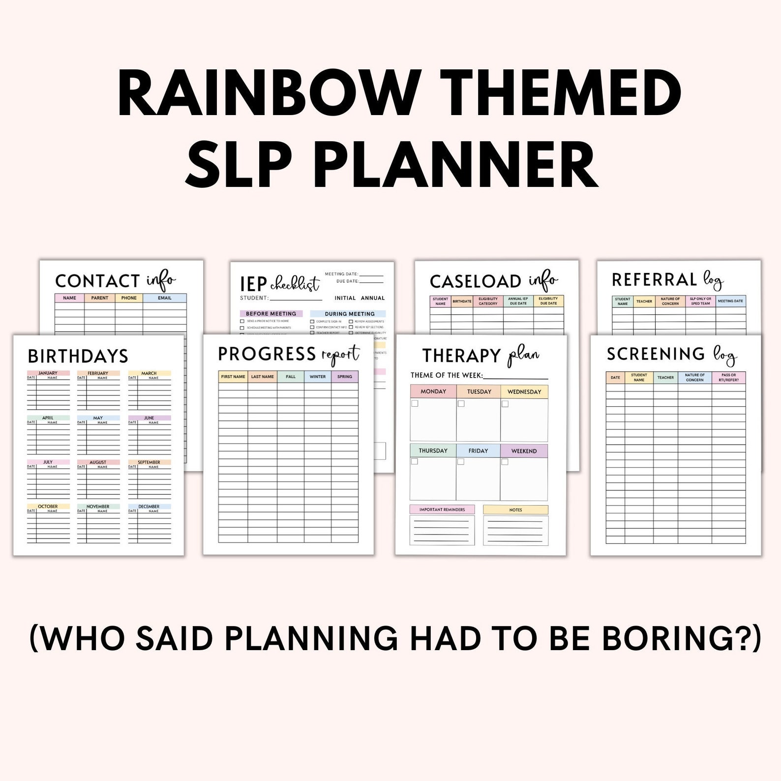 Speech Therapy Planner Speech Planner IEP Planner SLP - Etsy