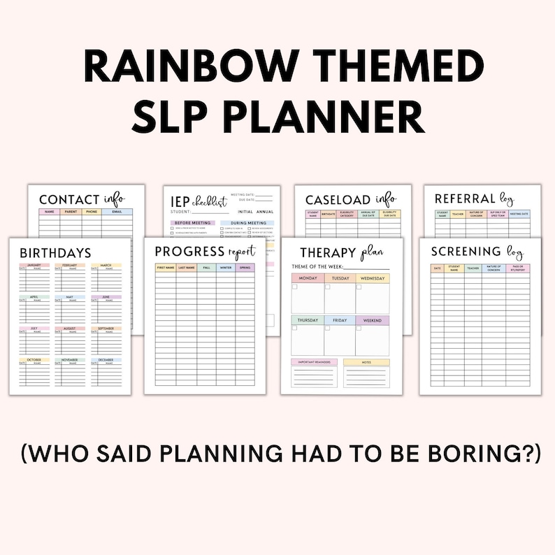 Speech Therapy Planner Speech Planner IEP Planner SLP - Etsy