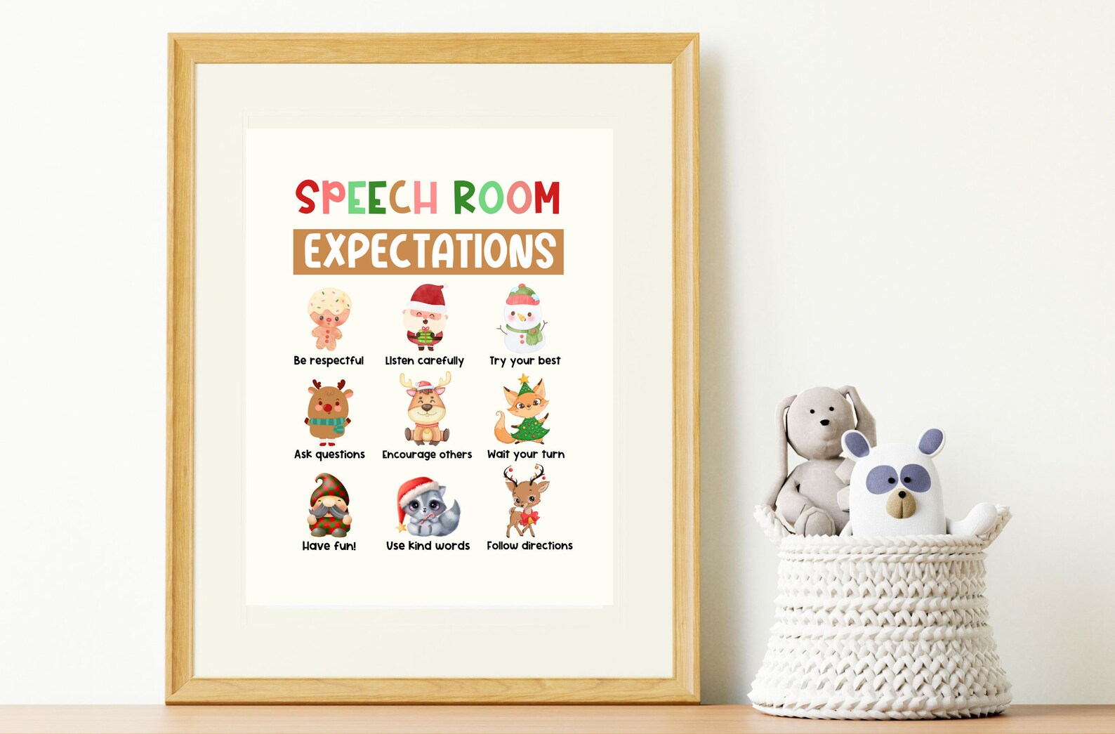 Christmas Speech Room Expectations Sign, Speech Therapy Room Decor ...