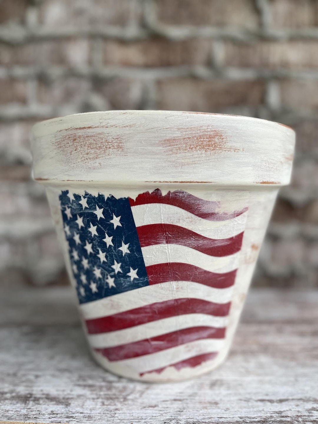American Flag, American Flag Pot, Patriotic, Red White Blue Decor, MAGA ...