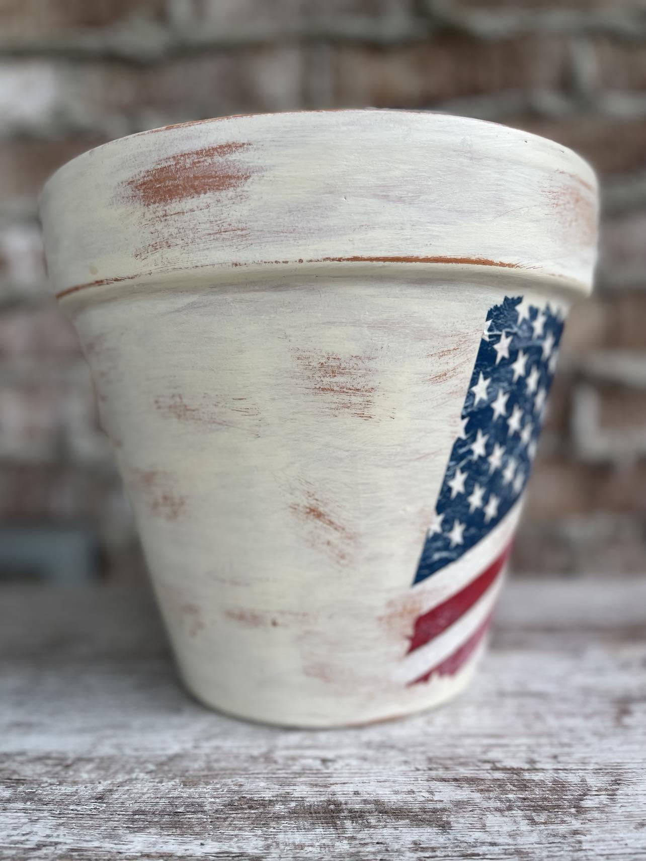American Flag, American Flag Pot, Patriotic, Red White Blue Decor, MAGA ...