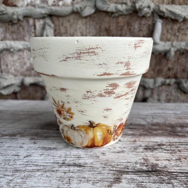 Fall Clay Pot - Etsy