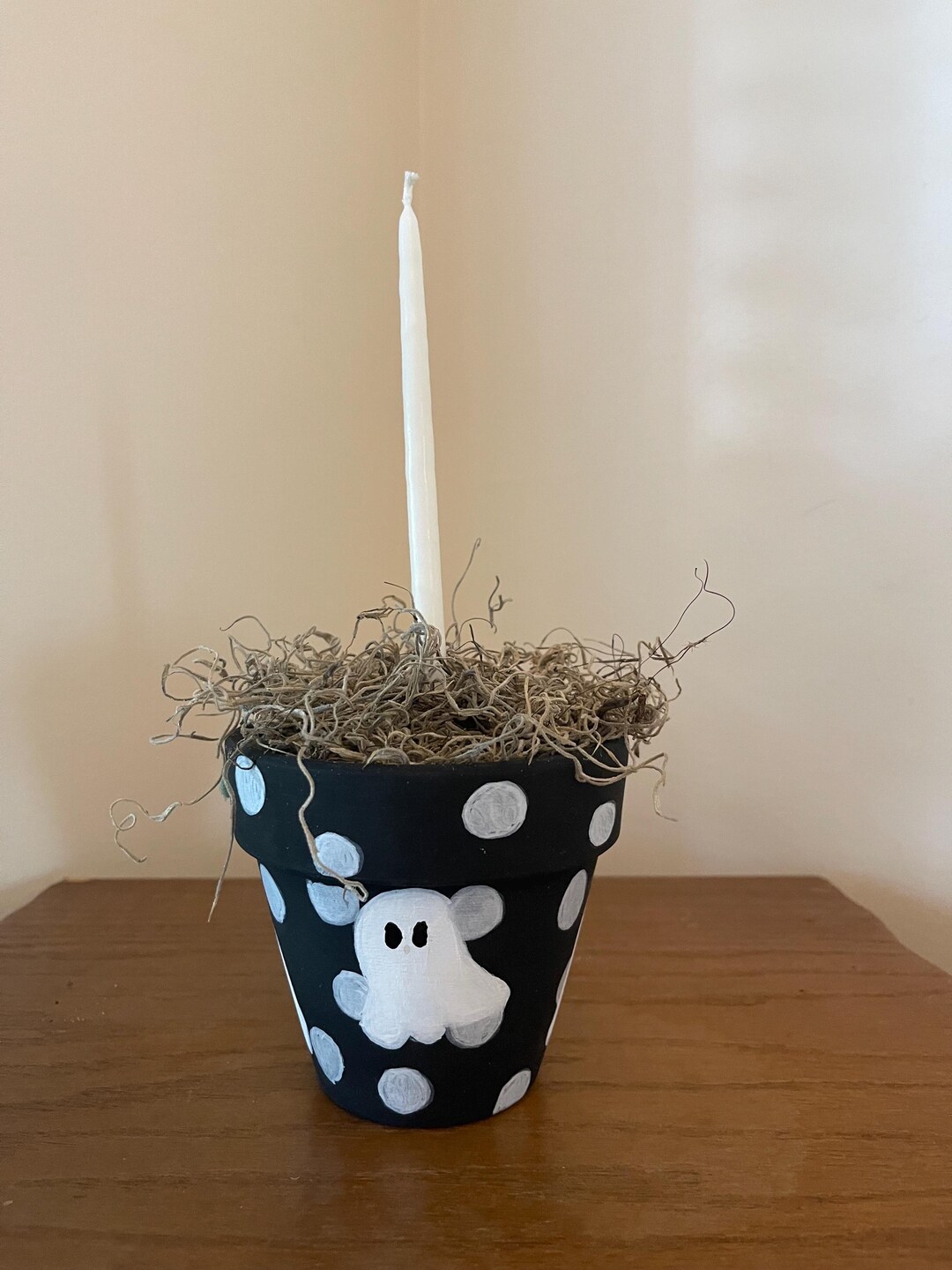 Ghost Clay Pot. Ghost Candle Holder. Halloween Planter. Halloween ...