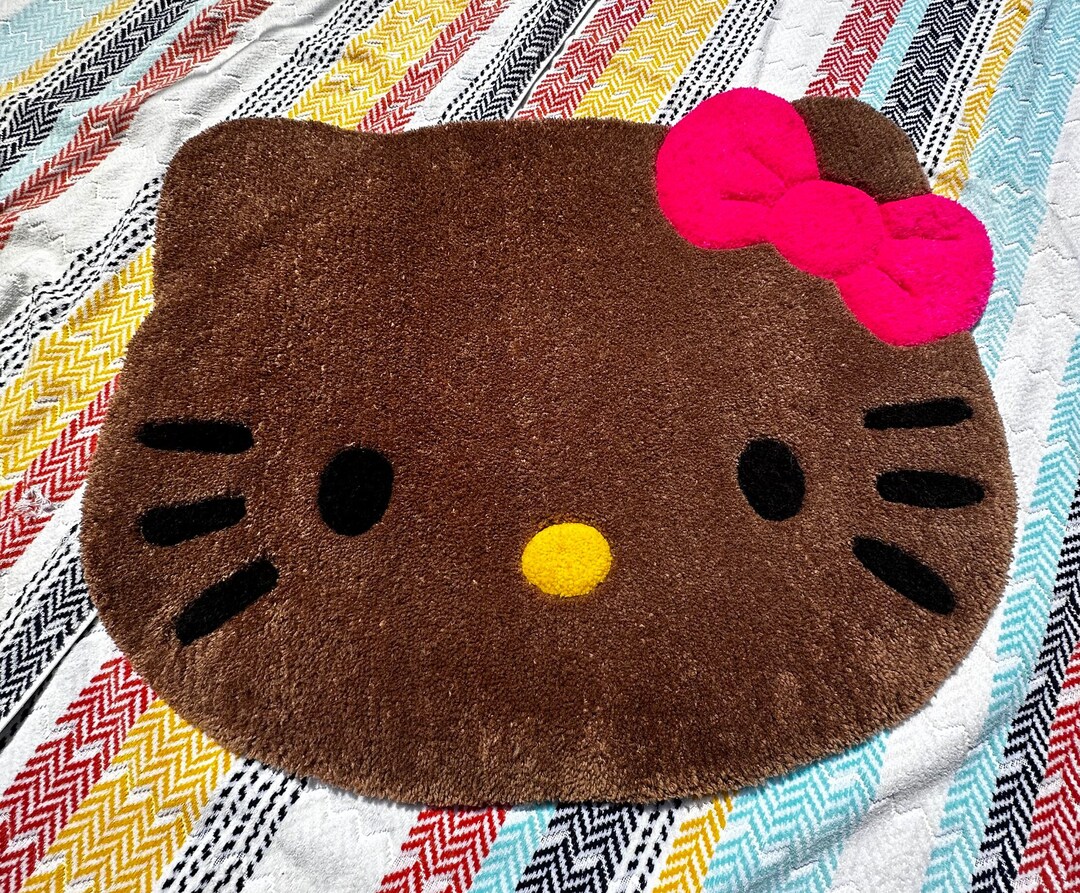 Hello Kitty Custom Tufted Rug Brown - Etsy