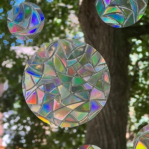 Circle Rainbow Maker Suncatcher Sticker, Reusable Vinyl Static Window ...