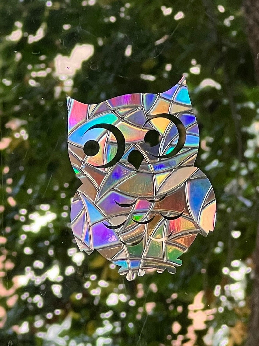 OWLS Rainbow Suncatcher Sticker Prism Window Clings, Prevent Bird ...