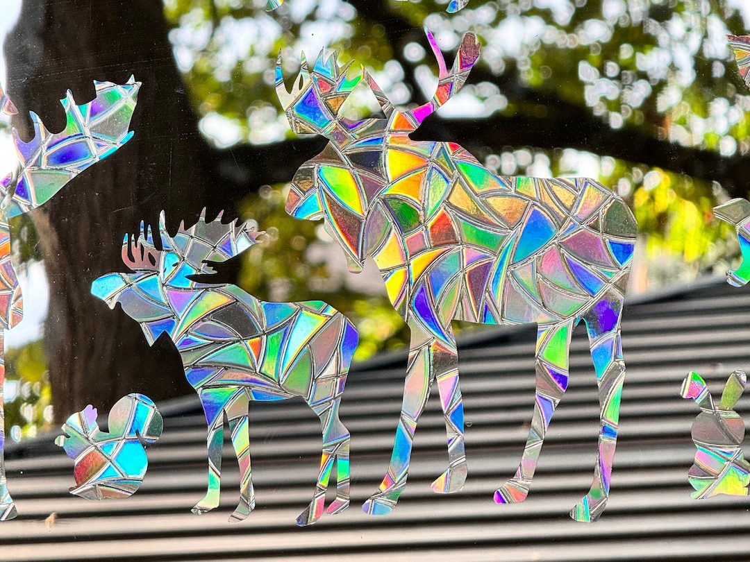 Moose Static Cling Suncatcher Sticker, Window Prism Crystal Cling Film ...