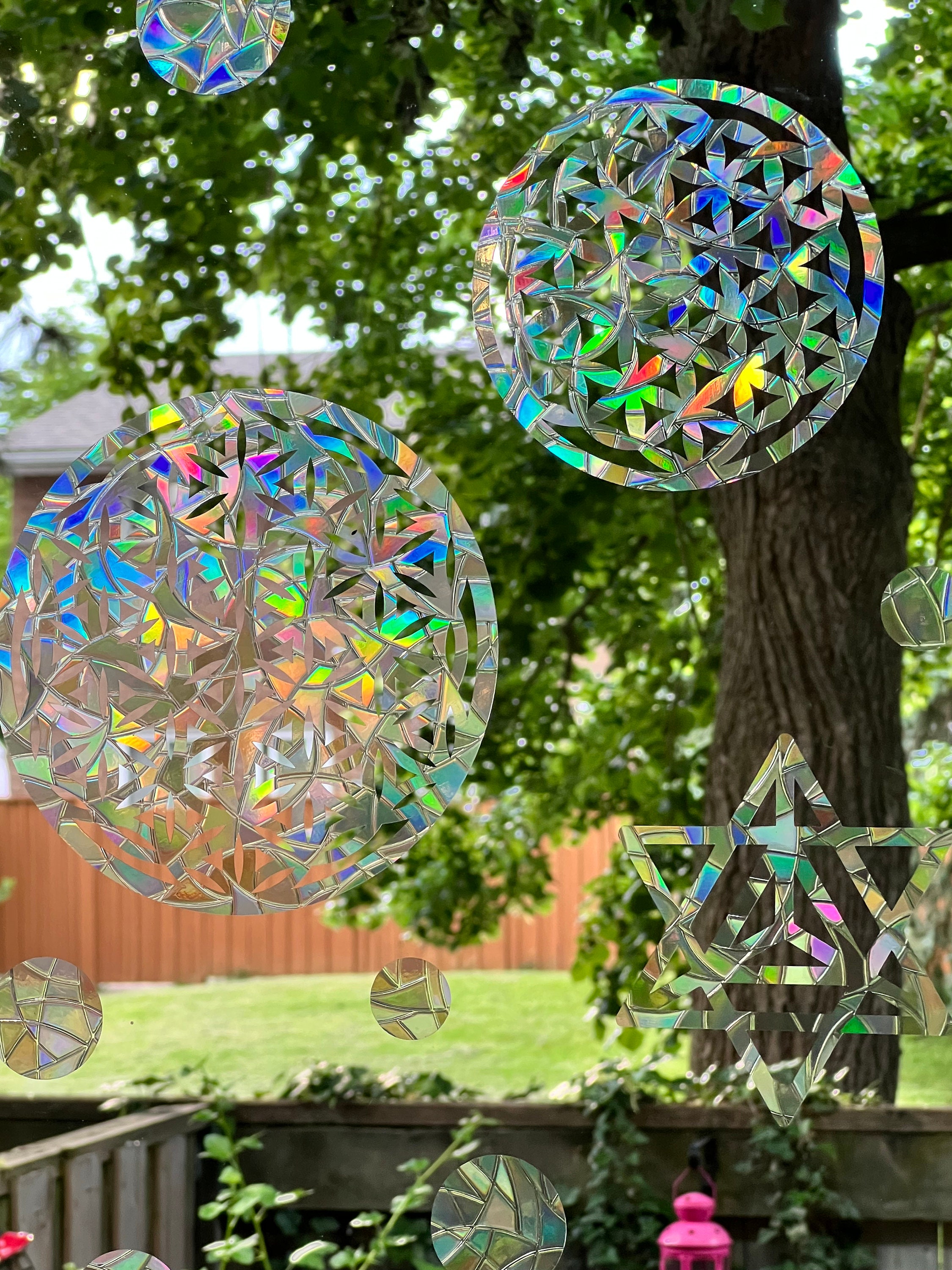 SACRED GEOMETRY Rainbow Crystal Prism Window Film, Suncatcher Sticker ...