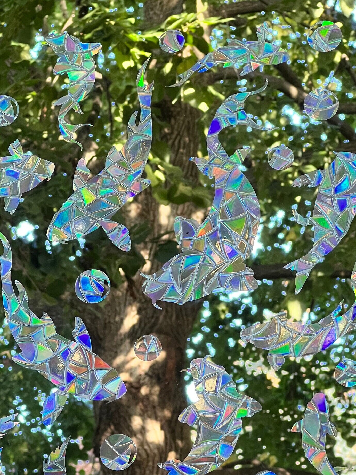 Koi Fish Pond Static Cling Suncatcher Sticker, Crystal Prism Window ...