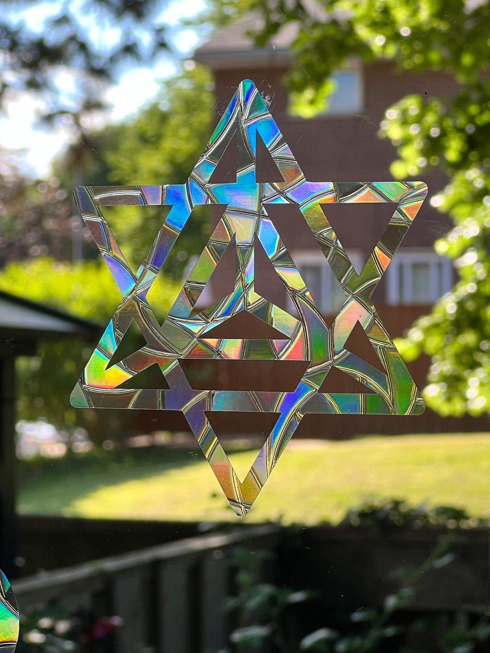 SACRED GEOMETRY Rainbow Crystal Prism Window Film Suncatcher - Etsy