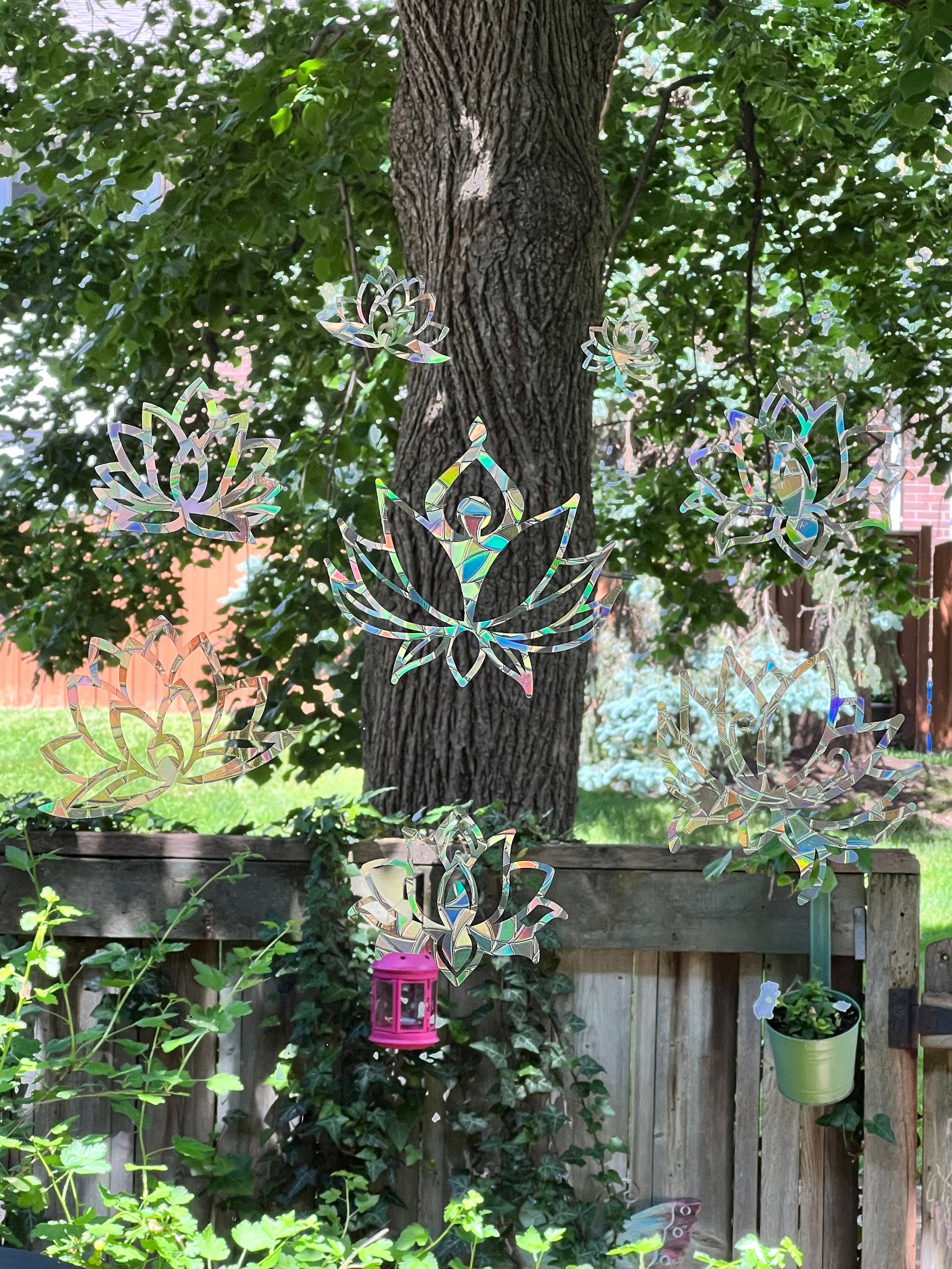 ZEN LOTUS BLOSSOM Sun Catcher Sticker Window Cling, Alert Birds ...