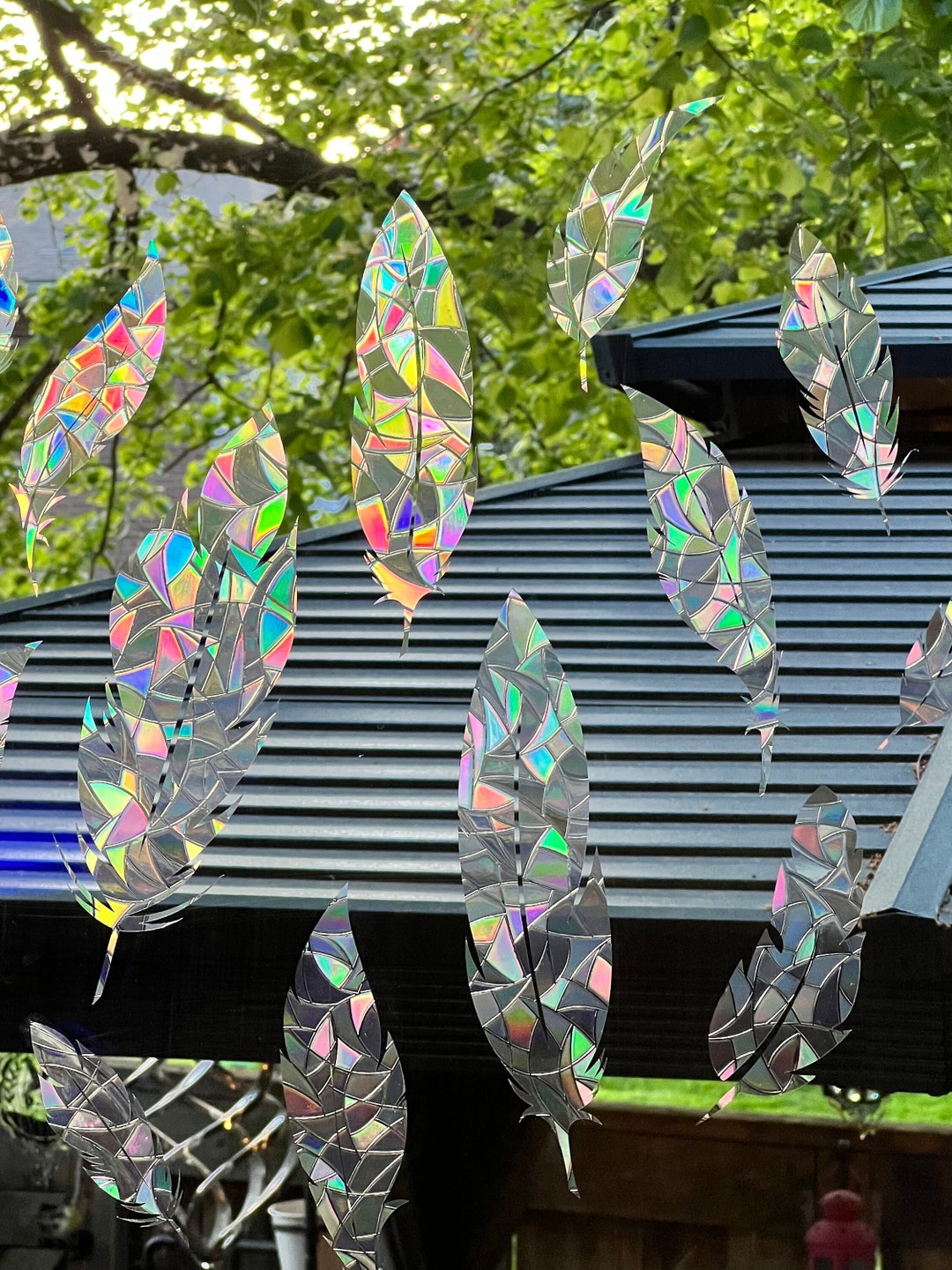 Feathers Sun Catcher Sticker Prism Window Clings, Prevent Bird Window ...