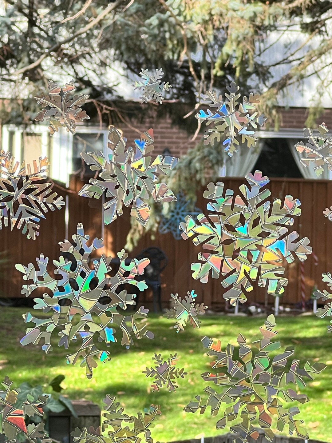 WINTER SNOWFLAKES Rainbow Maker Suncatcher Sticker, Reusable Vinyl ...