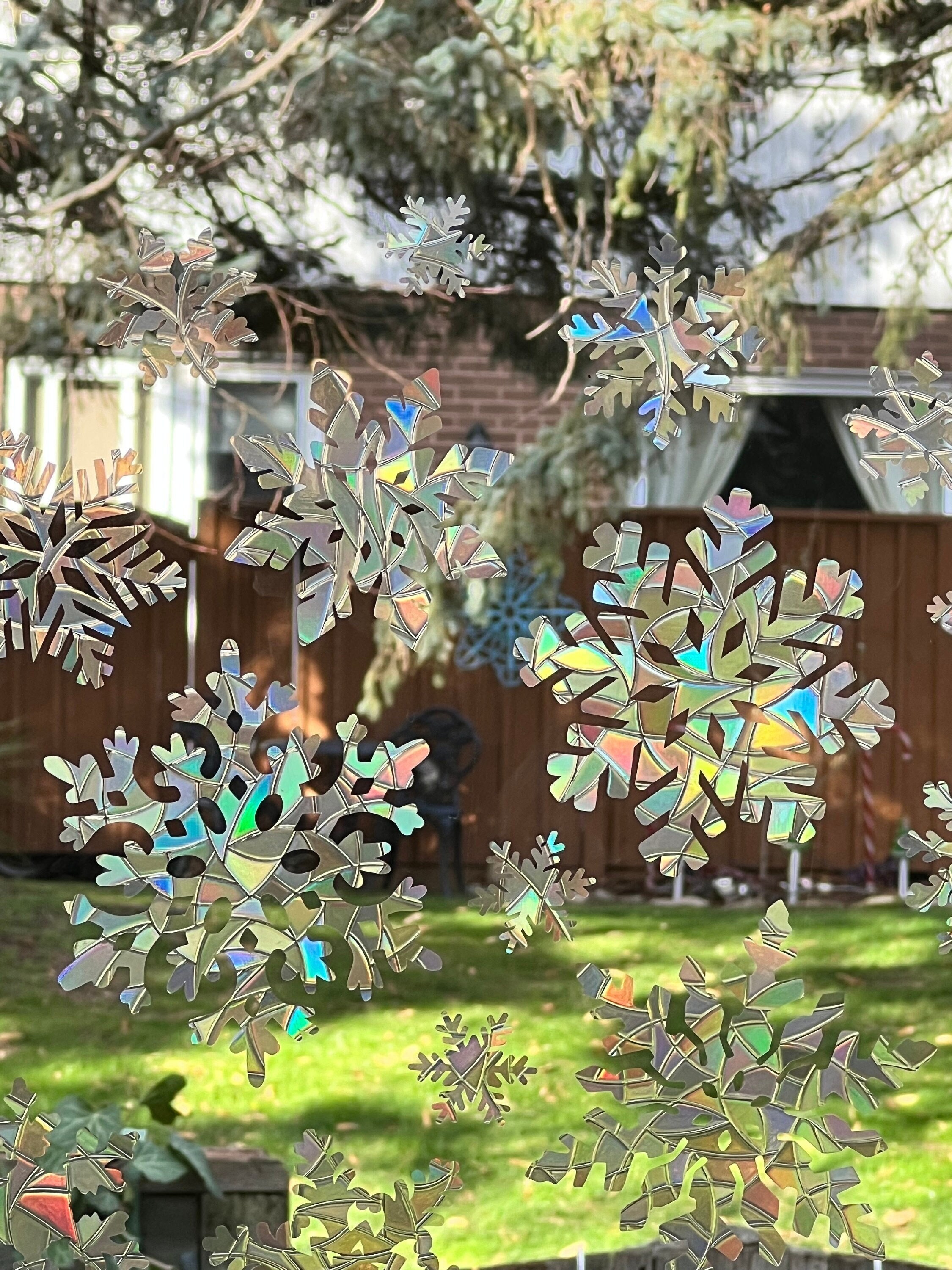 WINTER SNOWFLAKES Rainbow Maker Suncatcher Sticker, Reusable Vinyl ...